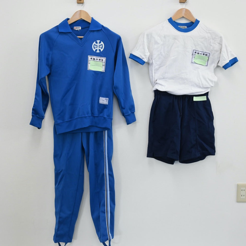 【中古制服】埼玉県 草加市立草加中学校 女子制服 4点（ジャージ 上・ジャージ 下・体操服 上・体操服 下）sf005547【リサイクル学生服