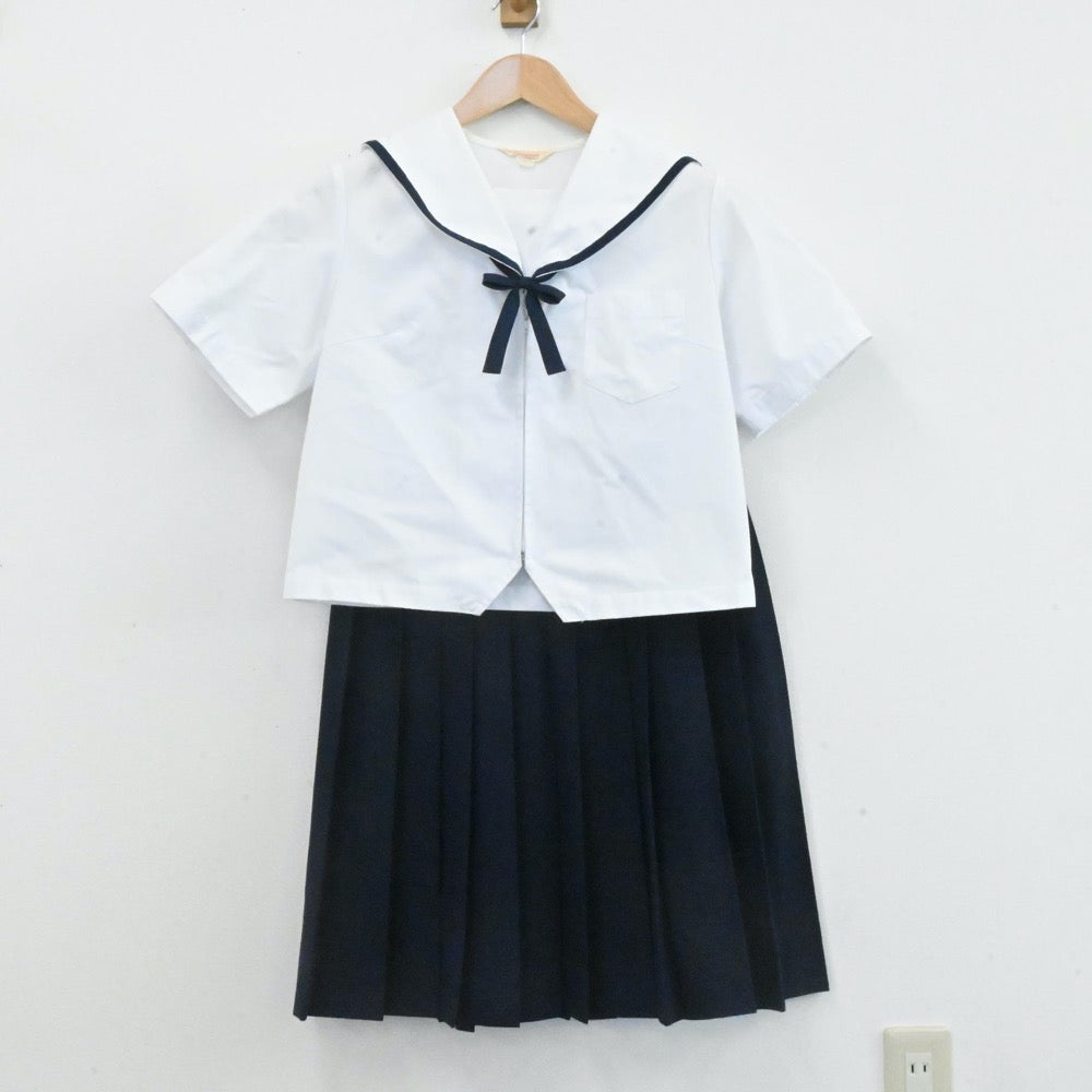 【中古制服】富山県 富山市立北部中学校 女子制服 6点（シャツ・セーラー服・ベスト・スカート）sf006952【リサイクル学生服】 中古