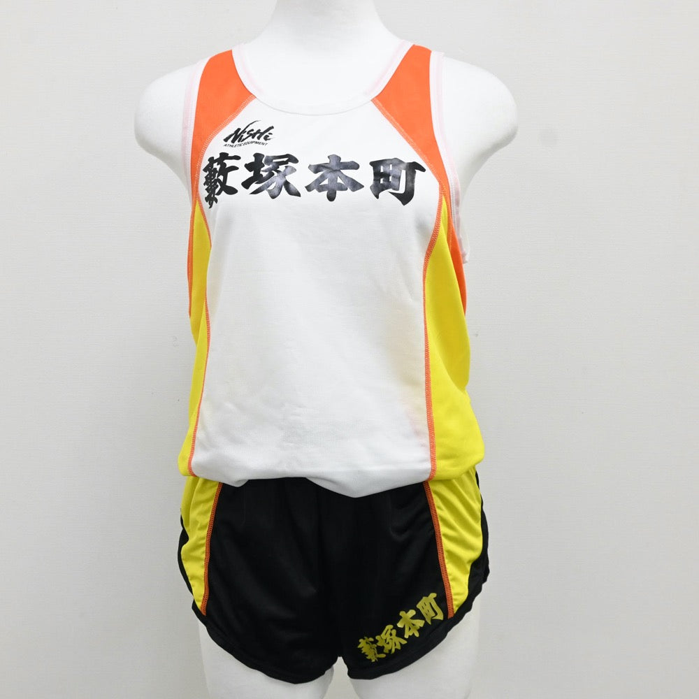 【中古制服】群馬県 薮塚本町中学校 陸上部ユニフォーム 女子制服 2点（部活ユニフォーム 上・部活ユニフォーム 下）sf009343