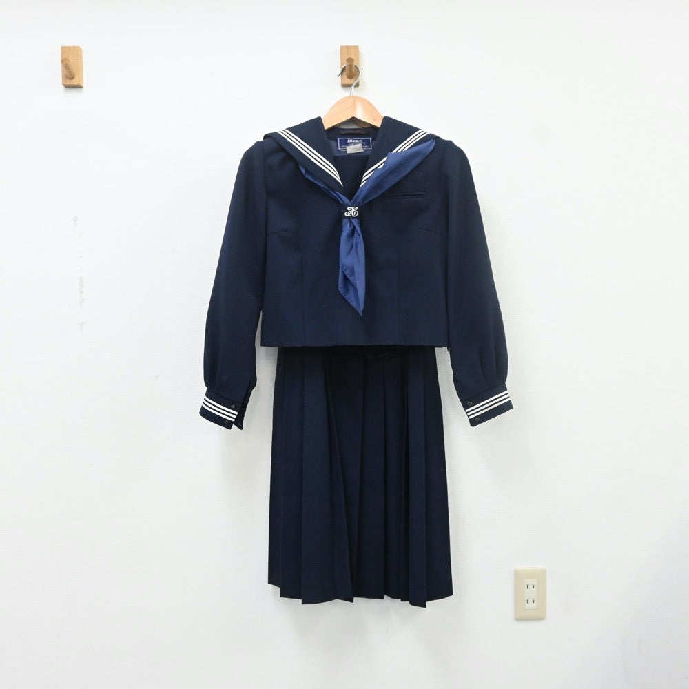 【中古制服】東京都 江戸川区立篠崎中学校 女子制服 2点（セーラー服・ジャンパースカート）sf009521【リサイクル学生服】 中古制服