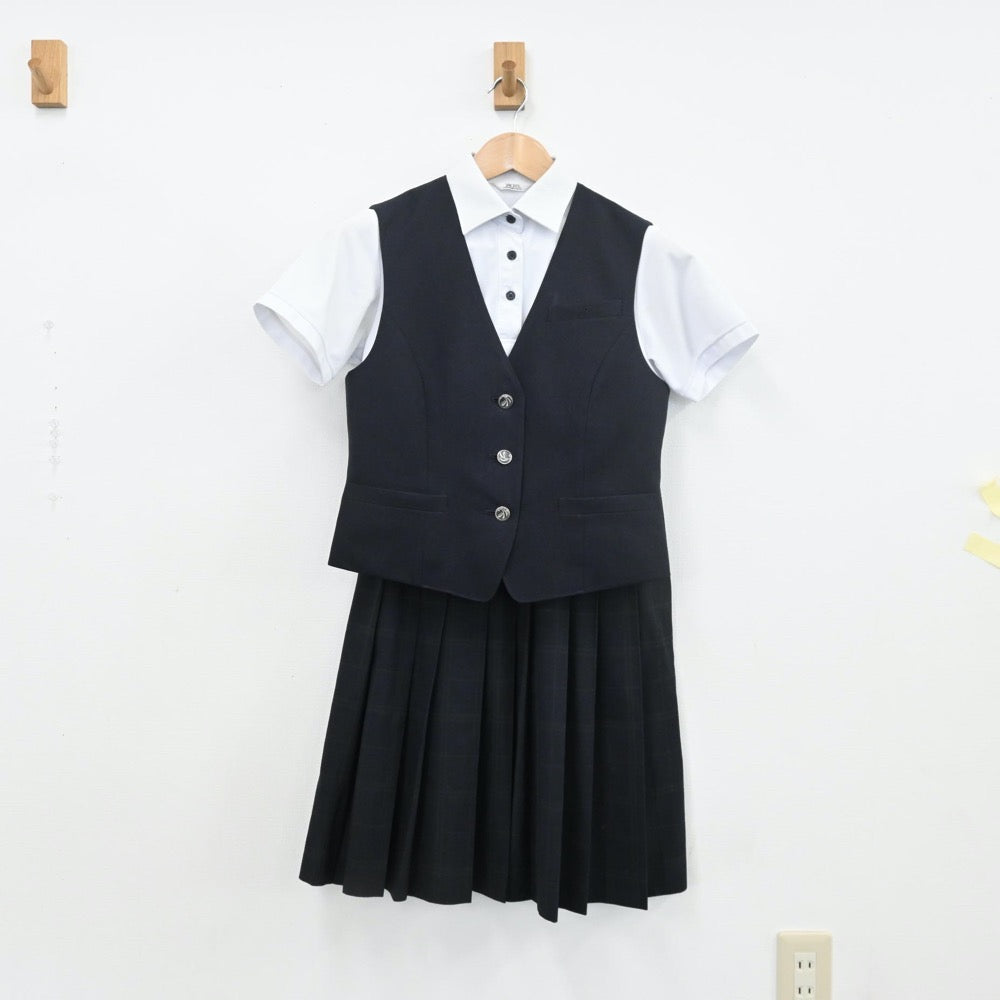 【中古制服】兵庫県 相生高等学校 女子制服 4点（シャツ・ベスト・スカート）sf009580【リサイクル学生服】 中古制服通販パレイド