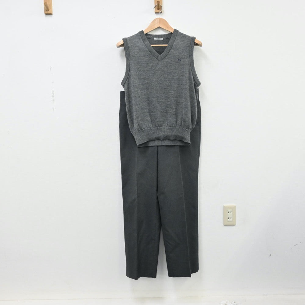 【中古制服】東京都 東京成徳大学中学・高等学校 男子制服 2点（ニットベスト・ズボン）sf009777【リサイクル学生服】 中古制服通販パレイド