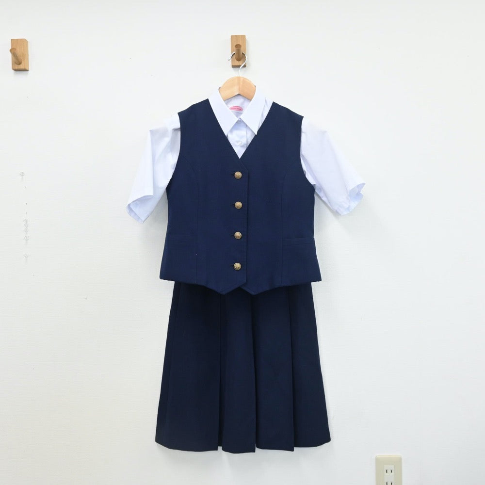 【中古制服】千葉県 高洲第一中学校 女子制服 3点(シャツ・ベスト・スカート)sf010238【リサイクル学生服】 中古制服通販パレイド