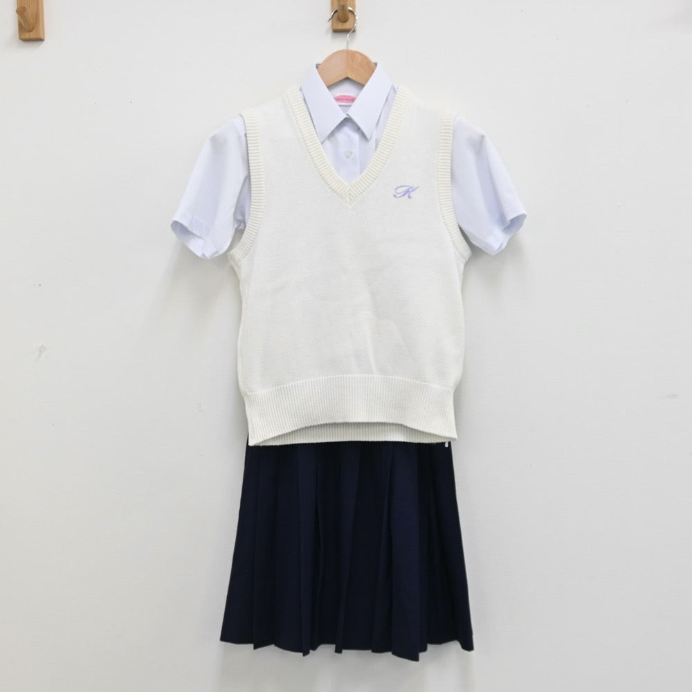 【中古制服】東京都 大田区立貝塚中学校 女子制服 3点（シャツ・ニットベスト・スカート）sf010802【リサイクル学生服】 中古制服通販パレイド