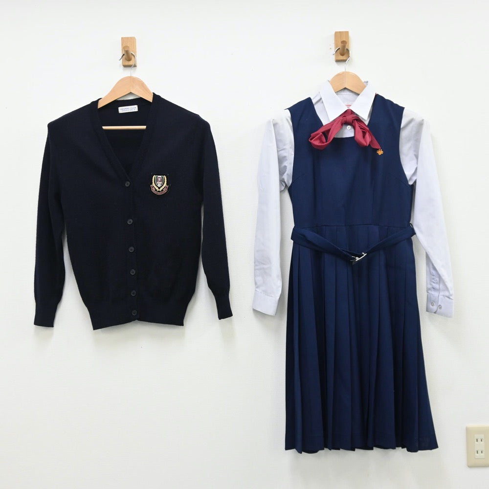 【中古制服】高知県 高知大学附属中学校 女子制服 5点(シャツ・ニット・ジャンパースカート)sf010886【リサイクル学生服】 中古制服