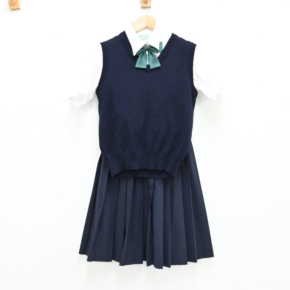 【中古制服】岡山県 岡山市立操南中学校 女子制服 4点（ニットベスト・シャツ・スカート）sf011236【リサイクル学生服】 中古制服通販パレイド