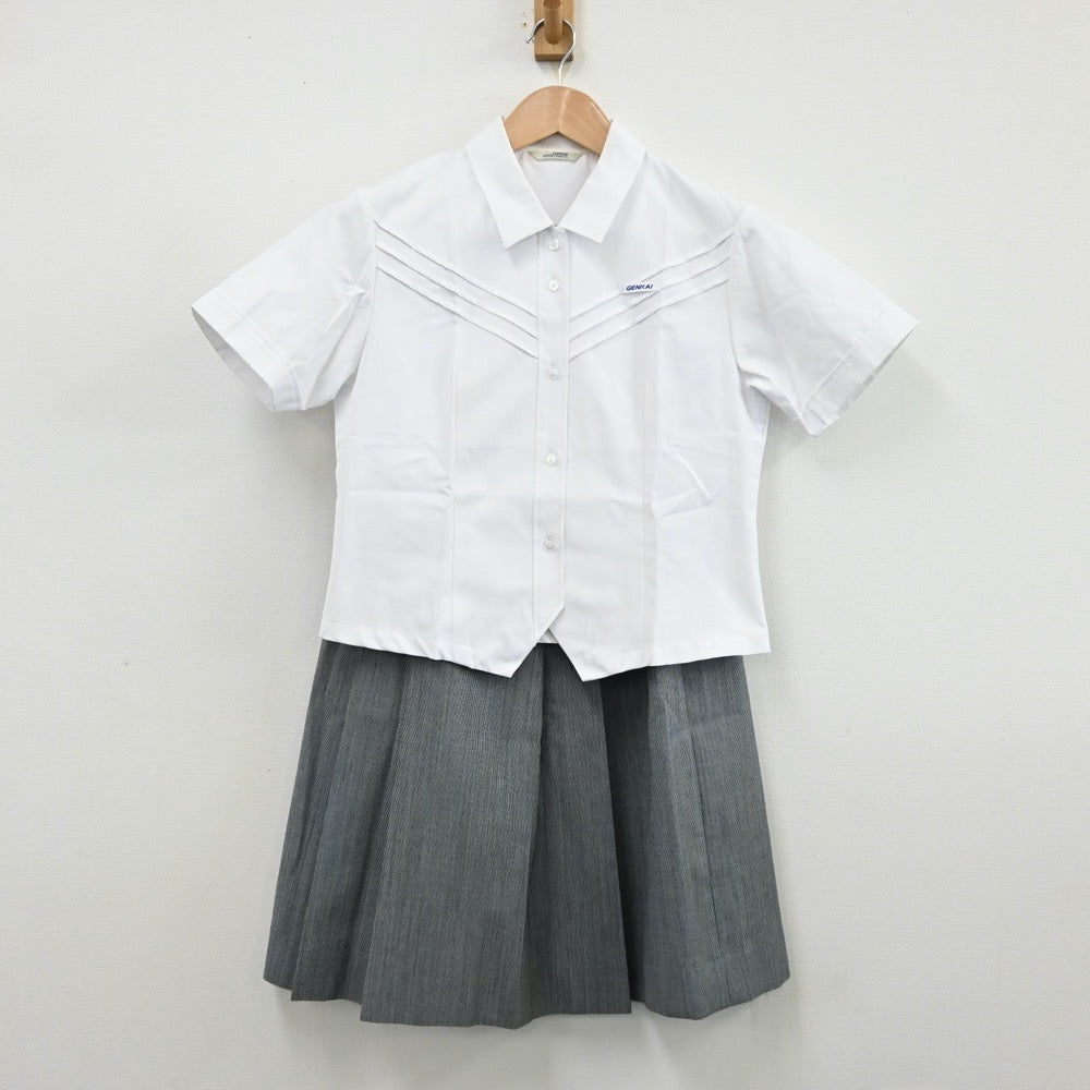 【中古制服】福岡県 玄界高等学校 女子制服 3点（シャツ・スカート）sf011536【リサイクル学生服】 中古制服通販パレイド