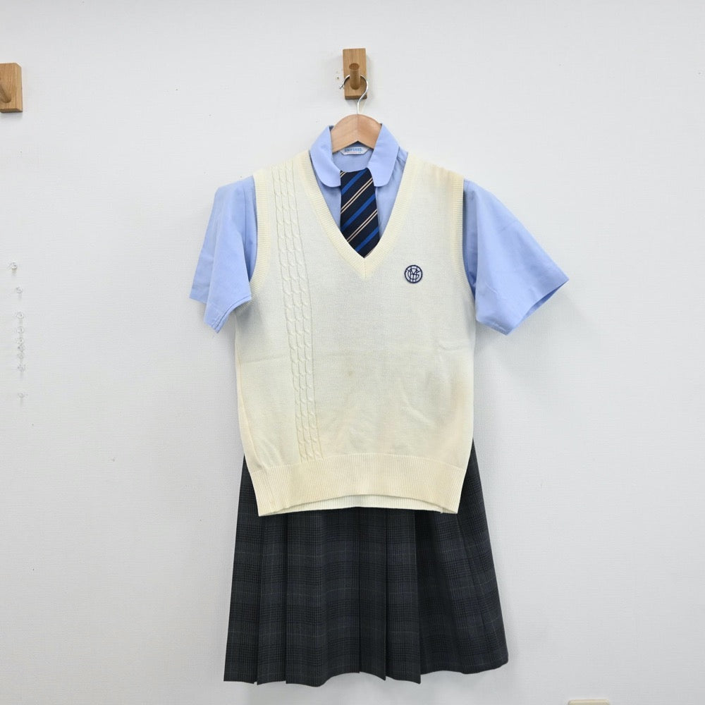 【中古制服】東京都 朋優学院高等学校 女子制服 4点（シャツ・ニットベスト・スカート）sf011718【リサイクル学生服】 中古制服通販パレイド