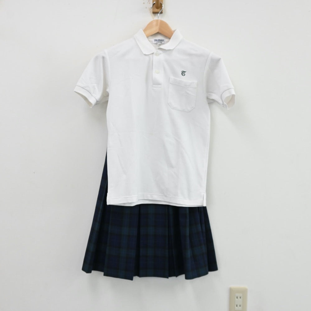 【中古制服】大阪府 枚方第三中学校 女子制服 2点（シャツ・スカート）sf012365【リサイクル学生服】 中古制服通販パレイド