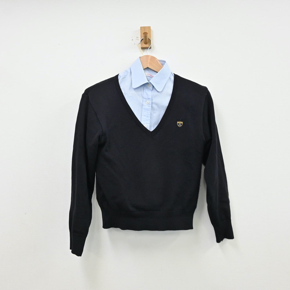 【中古制服】京都府 洛南高等学校 女子制服 2点(シャツ・ニット)sf012700【リサイクル学生服】 中古制服通販パレイド