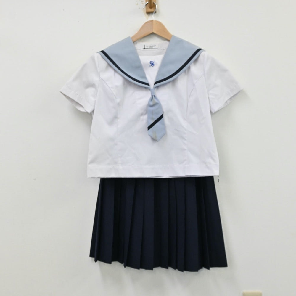【中古制服】高知県 清和女子高等学校 女子制服 3点（セーラー服・スカート）sf012746【リサイクル学生服】 中古制服通販パレイド