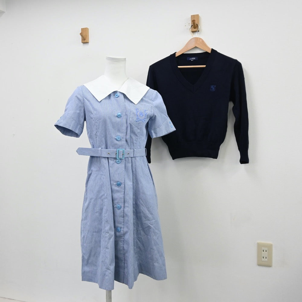 【中古制服】神奈川県 清泉女学院中学高等学校 女子制服 2点(ジャンパースカート・ニット)sf013088【リサイクル学生服】 中古制服