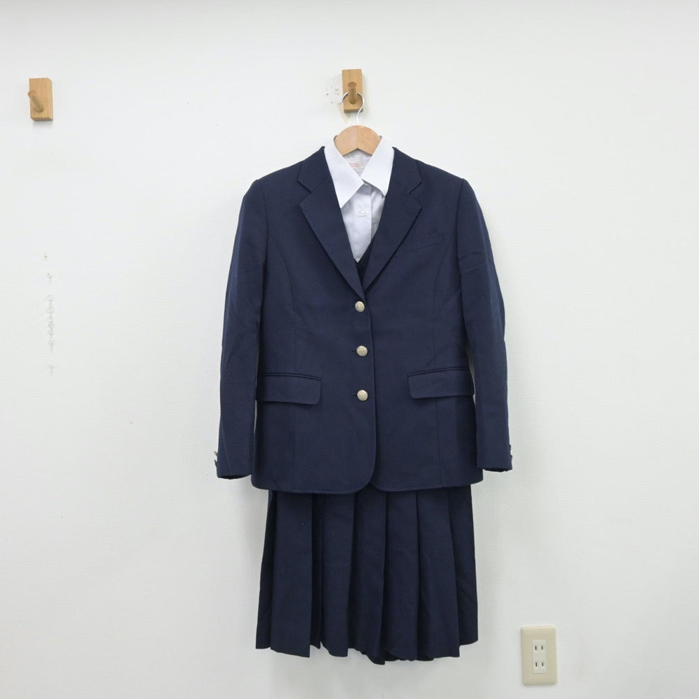 【中古制服】熊本県 必由館高等学校 女子制服 3点(ブレザー・シャツ・ジャンパースカート)sf013355【リサイクル学生服】 中古制服
