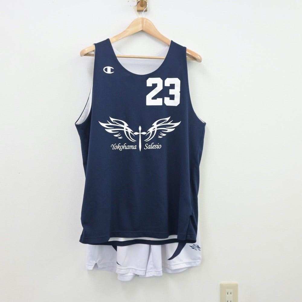 【中古制服】神奈川県 サレジオ学院高等学校バスケットボール部ユニフォーム 男子制服 2点（部活ユニフォーム 上下）sf013454