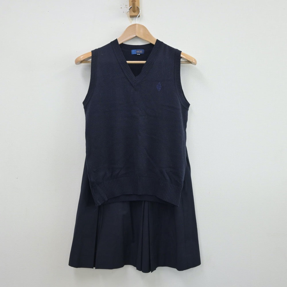 【中古制服】東京都 普連土学園中学校 女子制服 2点（ニットベスト・スカート）sf013586【リサイクル学生服】 中古制服通販パレイド