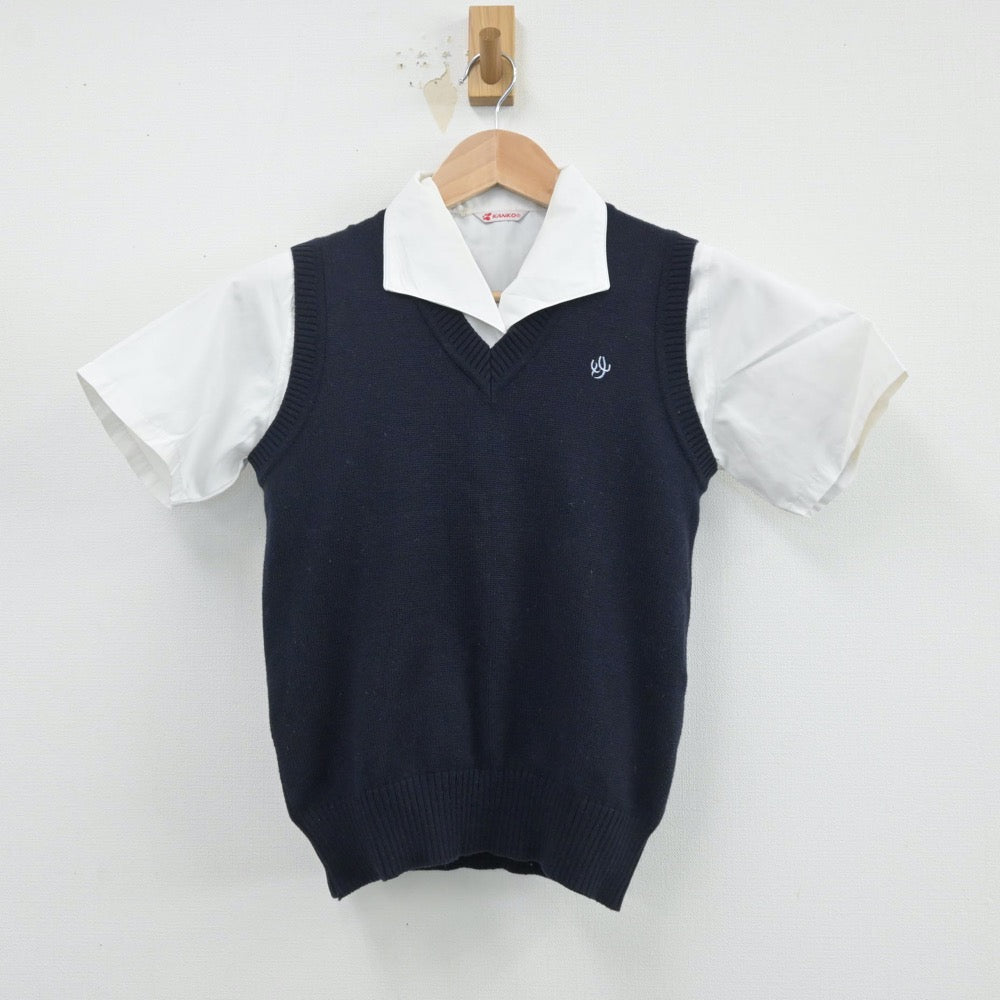 【中古制服】埼玉県 草加高等学校 女子制服 2点（シャツ・ニットベスト）sf014604【リサイクル学生服】 中古制服通販パレイド