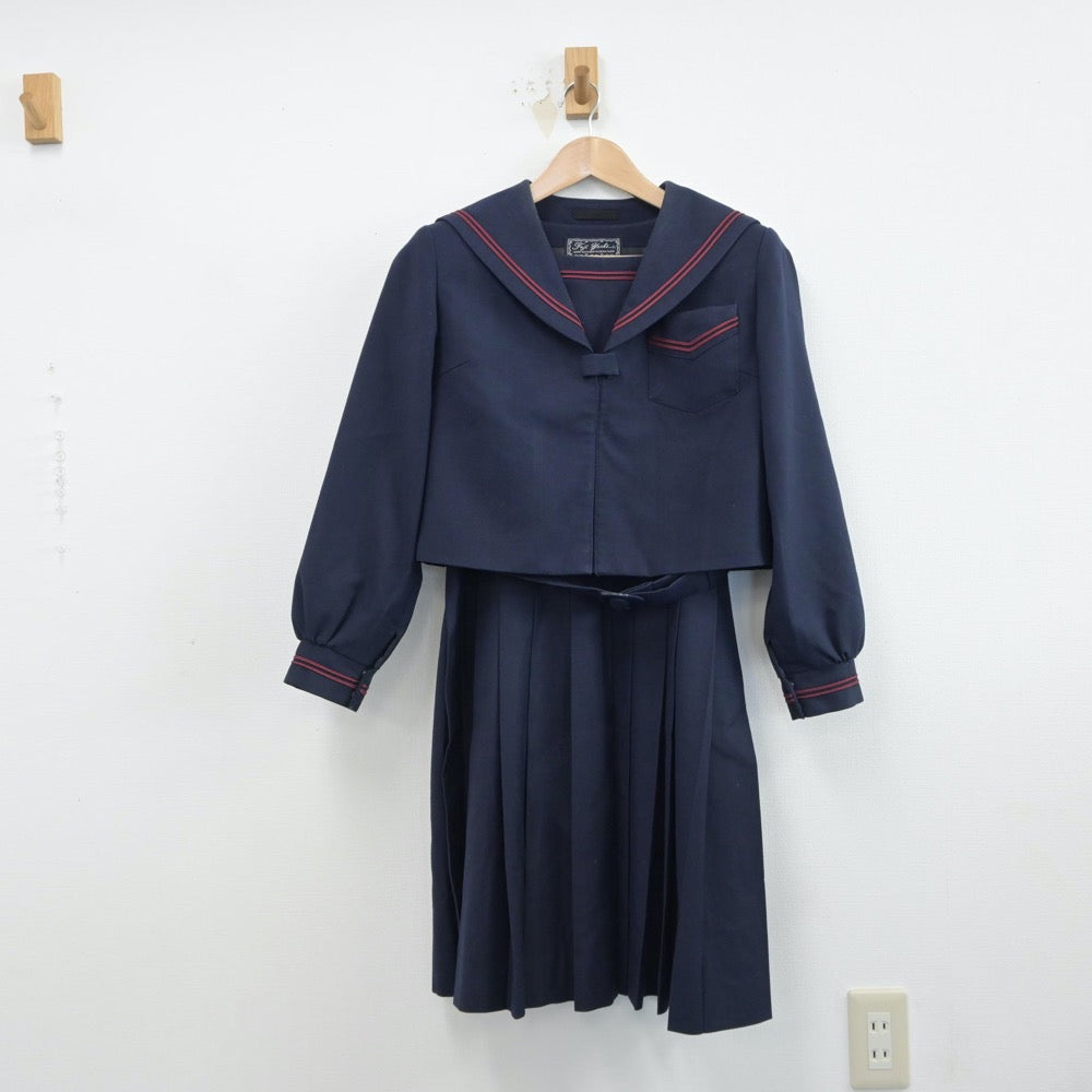 【中古制服】鹿児島県 薩摩川内市立川内南中学校 女子制服 2点（セーラー服・ジャンパースカート）sf014917【リサイクル学生服】 中古