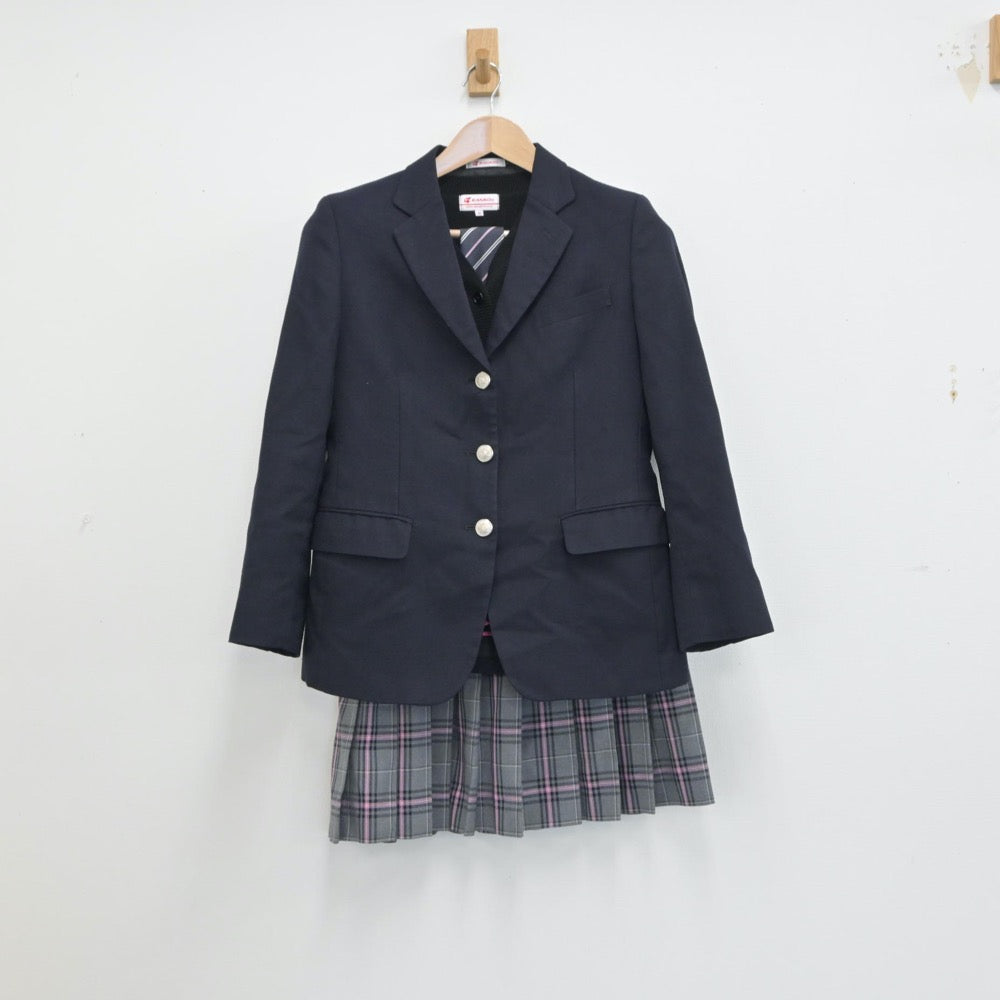 【中古制服】兵庫県 クラーク記念国際高等学校 女子制服 5点（ブレザー・ニット・スカート）sf015794【リサイクル学生服】 中古制服