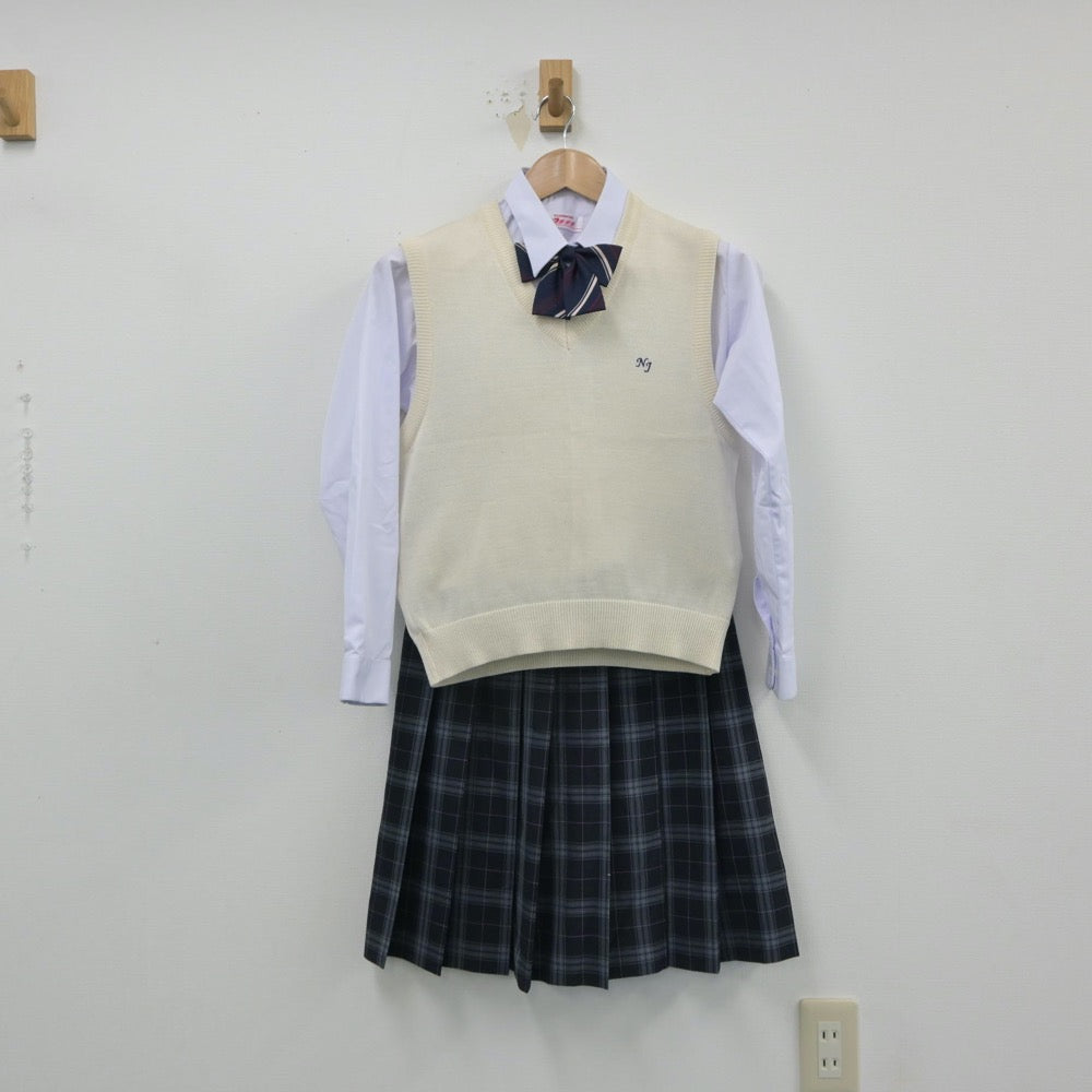 【中古制服】東京都 中台中学校 女子制服 4点（シャツ・ニットベスト・スカート）sf015995【リサイクル学生服】 中古制服通販パレイド