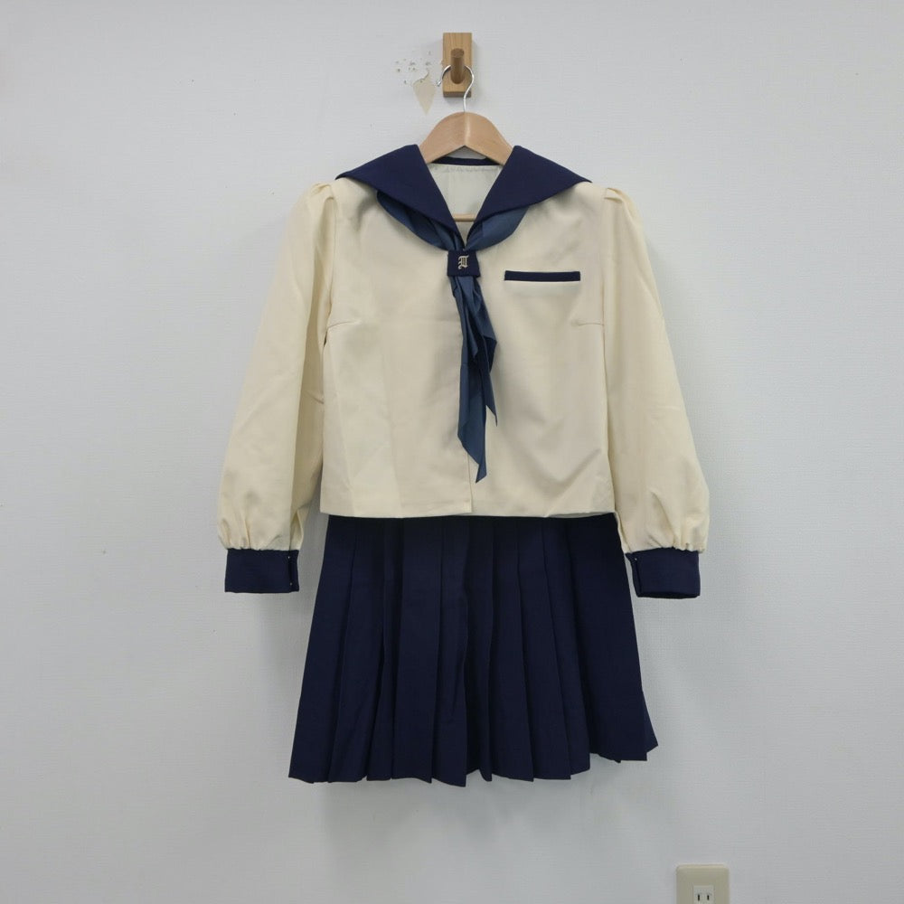 【中古制服】鹿児島県 池田学園池田高等学校 女子制服 4点（セーラー服・ニット・スカート）sf016498【リサイクル学生服】 中古制服