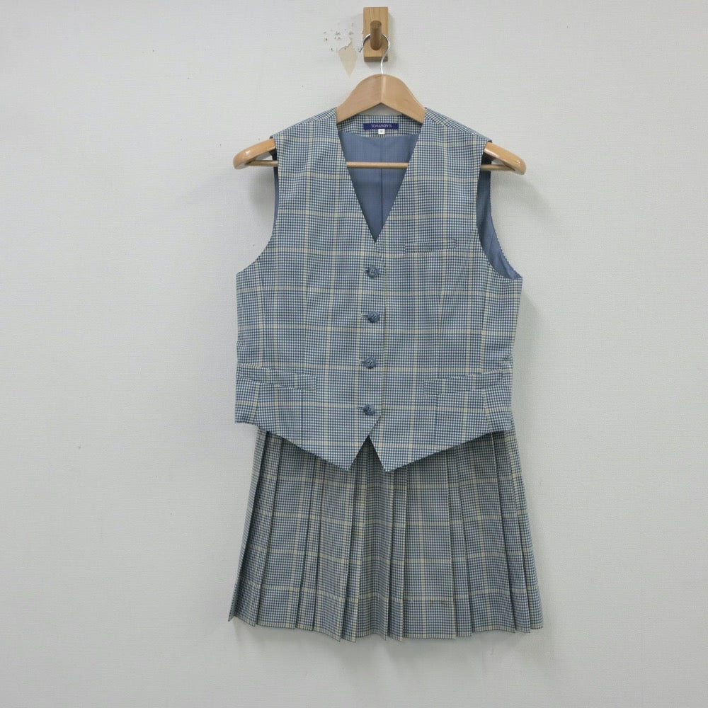 【中古制服】大阪府 清教学園高等学校 女子制服 2点（ベスト・スカート）sf016544【リサイクル学生服】 中古制服通販パレイド