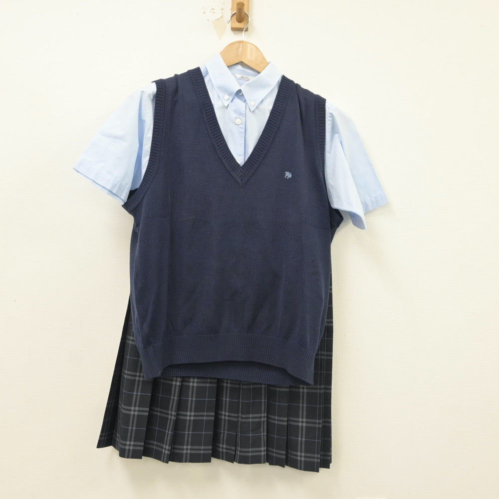 【中古制服】神奈川県 秦野総合高等学校 女子制服 3点（シャツ・ニットベスト・スカート）sf016640【リサイクル学生服】 中古制服通販パレイド