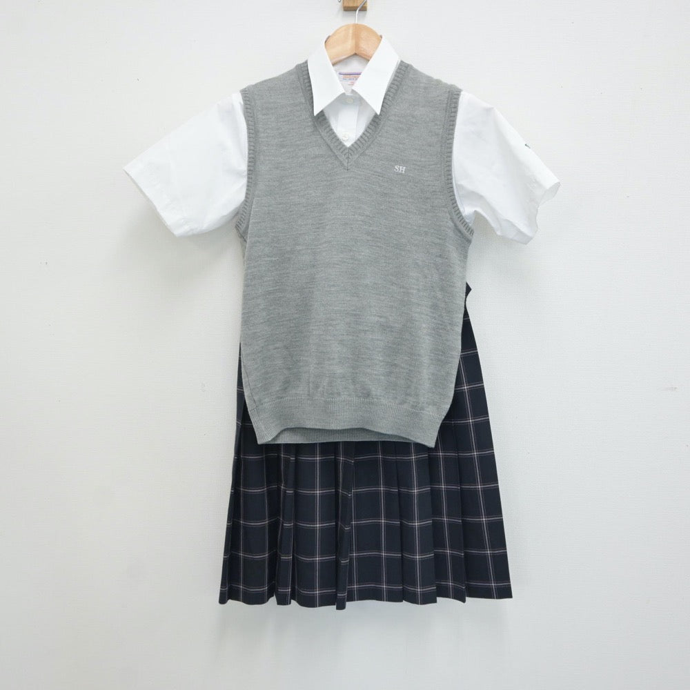 【中古制服】埼玉県 栄東中学校 女子制服 3点（シャツ・ニットベスト・スカート）sf016892【リサイクル学生服】 中古制服通販パレイド
