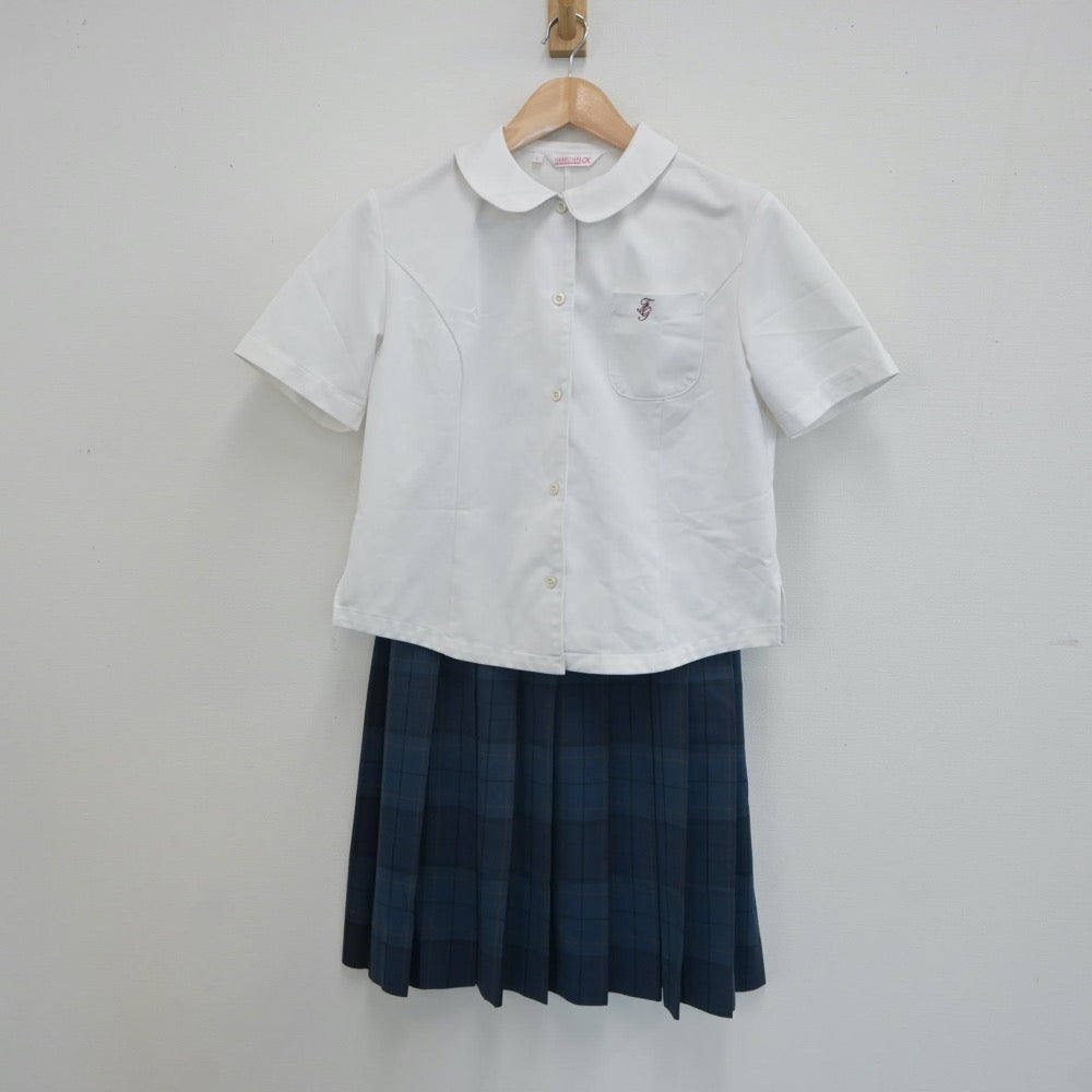 【中古制服】福岡県 福岡女子高等学校 女子制服 3点（シャツ・スカート）sf017382【リサイクル学生服】 中古制服通販パレイド