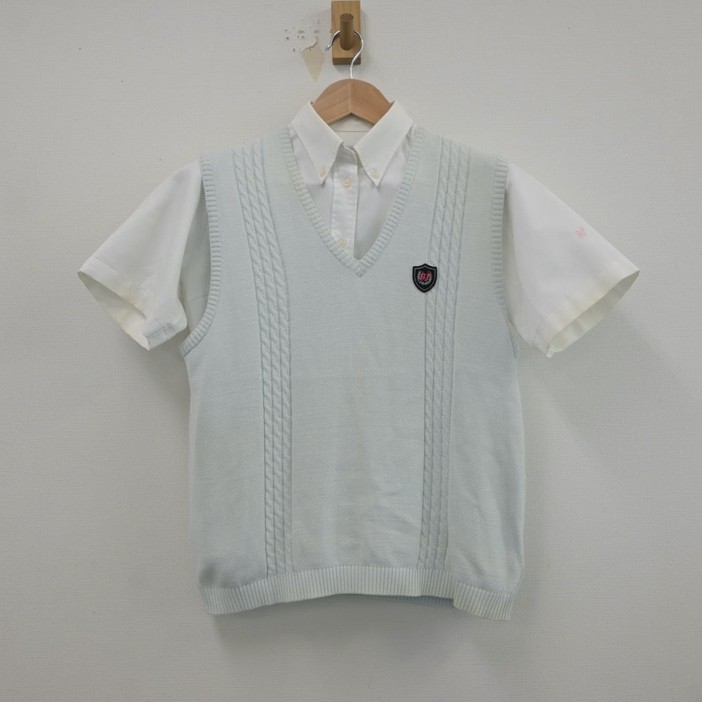 【中古制服】東京都 日本大学豊山女子中学校・高等学校 女子制服 2点（シャツ・ニットベスト）sf017771【リサイクル学生服】 中古制服