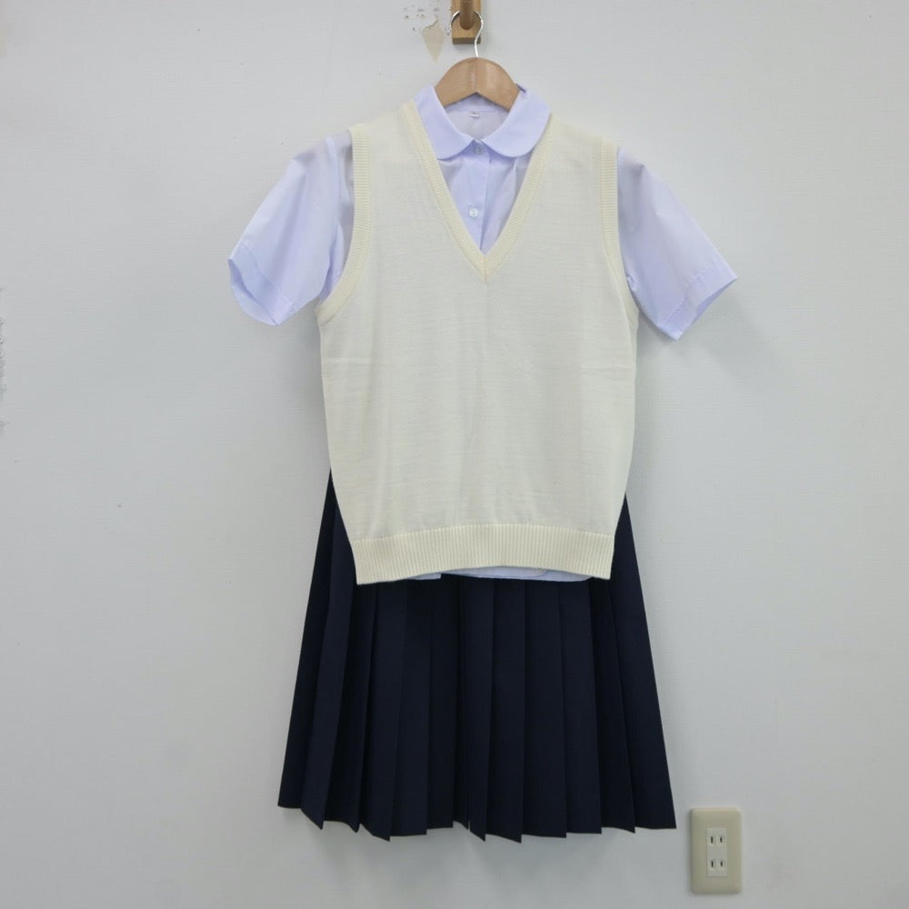 【中古制服】千葉県 船橋市立小室中学校 女子制服 4点（シャツ・ニットベスト・スカート）sf017805【リサイクル学生服】 中古制服通販パレイド