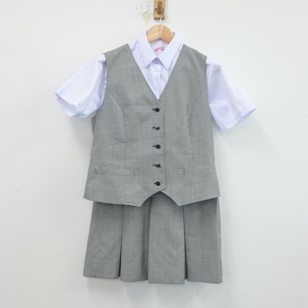 【中古制服】神奈川県 神奈川県横浜市立茅ヶ崎中学校 女子制服 3点（ベスト・シャツ・スカート）sf018316【リサイクル学生服】 中古