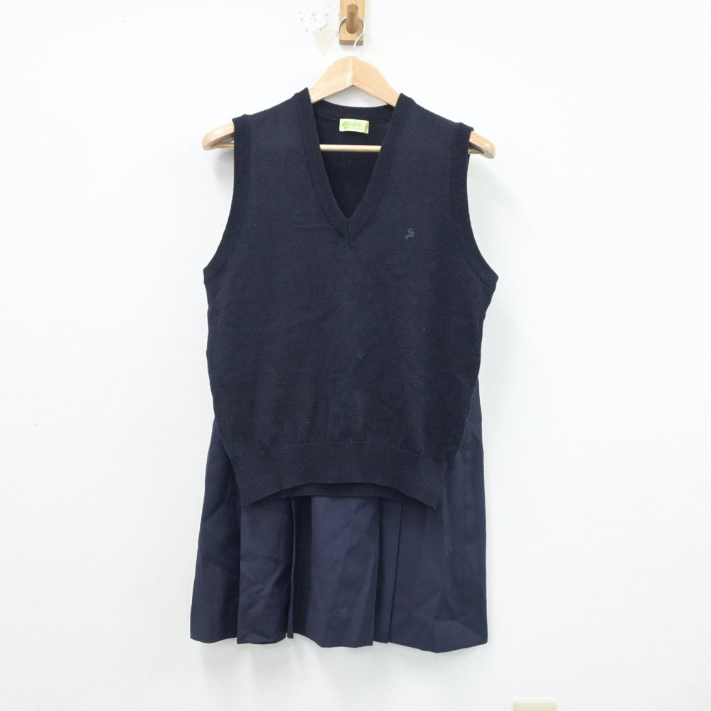 【中古制服】群馬県 勢多農林高等学校 女子制服 2点（ニットベスト・スカート）sf018332【リサイクル学生服】 中古制服通販パレイド