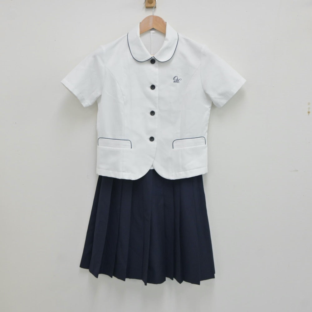 【中古制服】大阪府 大谷高等学校 女子制服 4点(シャツ・ニット・ニットベスト・スカート)sf018564【リサイクル学生服】 中古制服