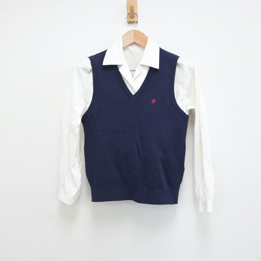 【中古制服】愛知県 名古屋市立向陽高等学校 女子制服 2点（シャツ・ニットベスト）sf018706【リサイクル学生服】 中古制服通販パレイド