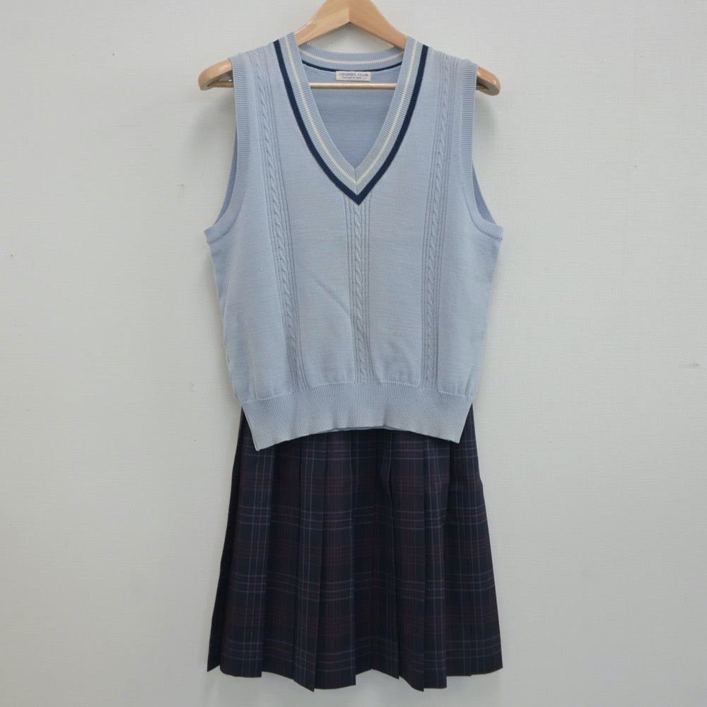 【中古制服】北海道 北海道旭川西高等学校 女子制服 2点(ニットベスト・スカート)sf020203【リサイクル学生服】 中古制服通販パレイド