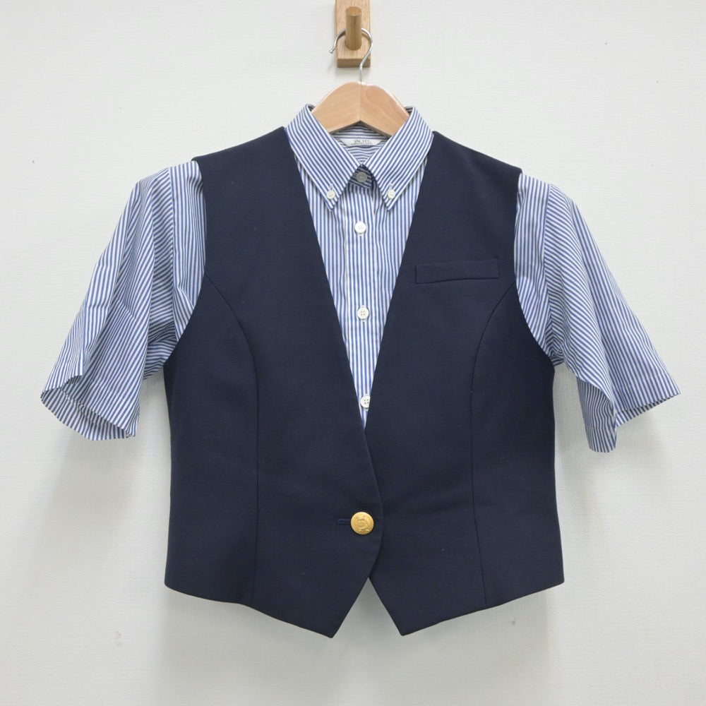 【中古制服】青森県 青森商業高等学校 女子制服 2点（シャツ・ベスト）sf020291【リサイクル学生服】 中古制服通販パレイド