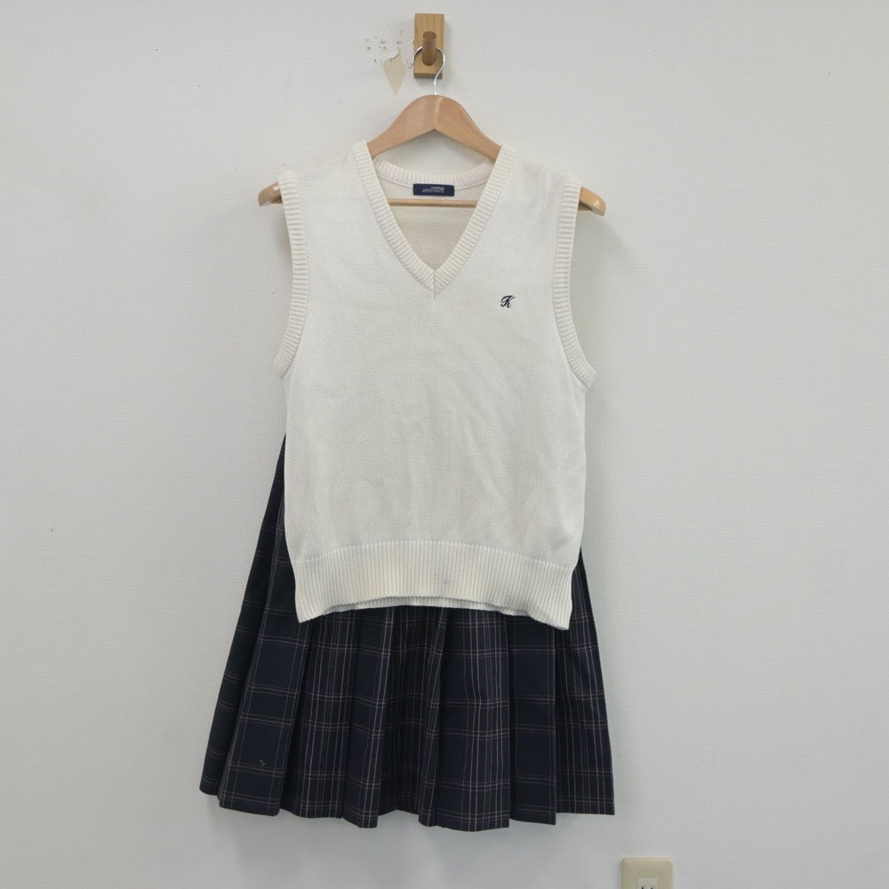 【中古制服】東京都 足立区立第七中学校 女子制服 2点（ニットベスト・スカート）sf020532【リサイクル学生服】 中古制服通販パレイド