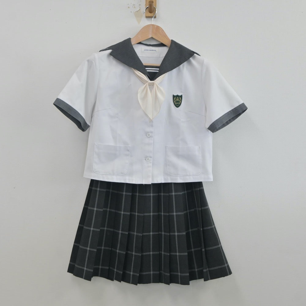【中古制服】岡山県 山陽学園中学校・高等学校 女子制服 3点（セーラー服・スカート）sf020602【リサイクル学生服】 中古制服通販パレイド