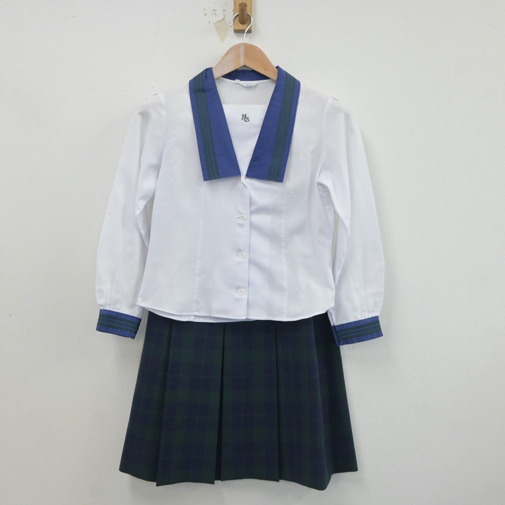 【中古制服】静岡県 浜松学芸高等学校 女子制服 2点（シャツ・スカート）sf021092【リサイクル学生服】 中古制服通販パレイド