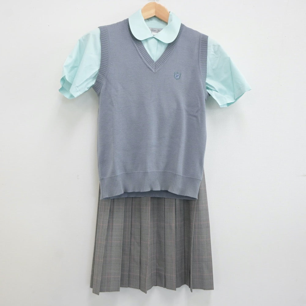 【中古制服】福岡県 西南学院高等学校 女子制服 4点（ニットベスト・シャツ・スカート）sf021520【リサイクル学生服】 中古制服通販パレイド