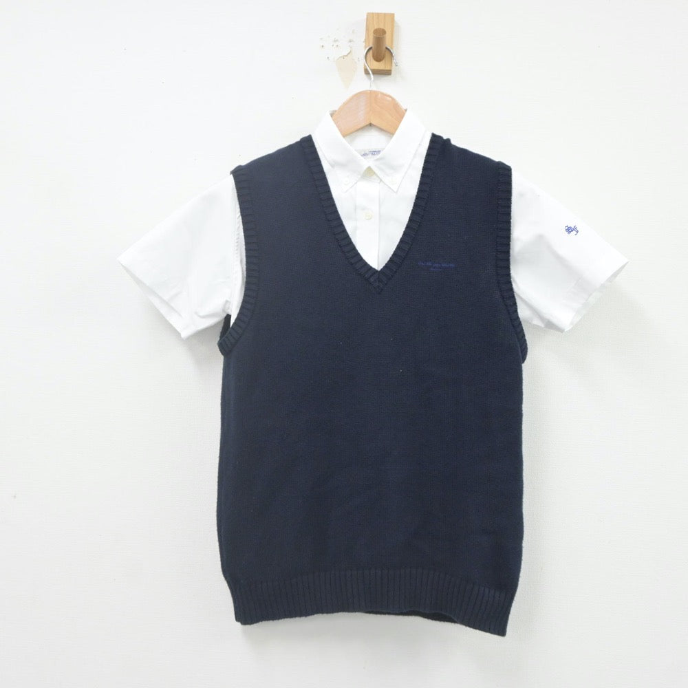 【中古制服】埼玉県 東京成徳大学深谷高等学校 女子制服 2点（ニットベスト・シャツ）sf021589【リサイクル学生服】 中古制服通販パレイド