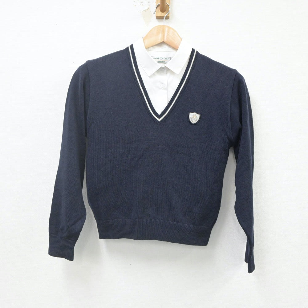【中古制服】兵庫県 親和中学校 女子制服 2点（ニット・シャツ）sf021606【リサイクル学生服】 中古制服通販パレイド