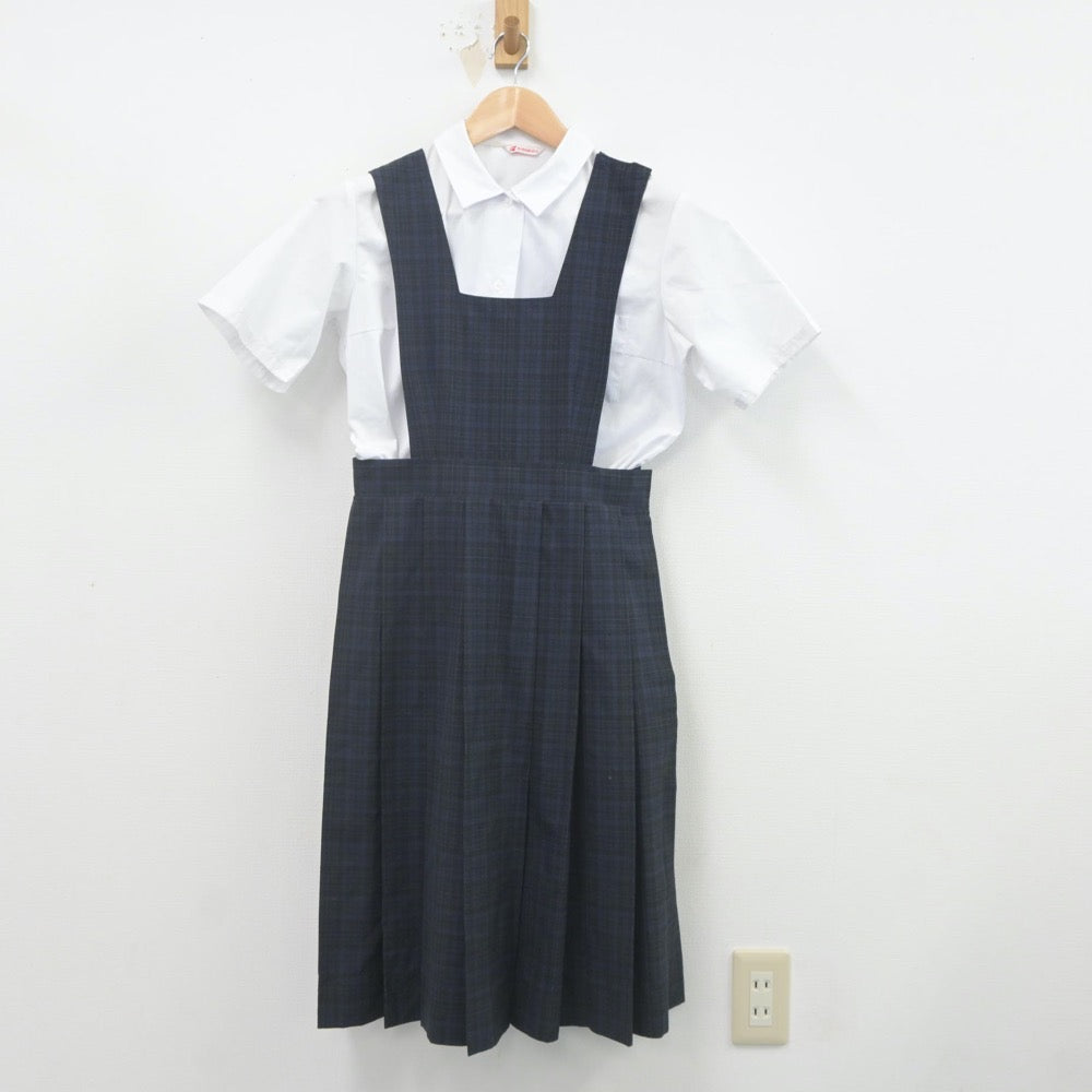 【中古制服】福岡県 高宮中学校 女子制服 2点（シャツ・ジャンパースカート）sf022013【リサイクル学生服】 中古制服通販パレイド