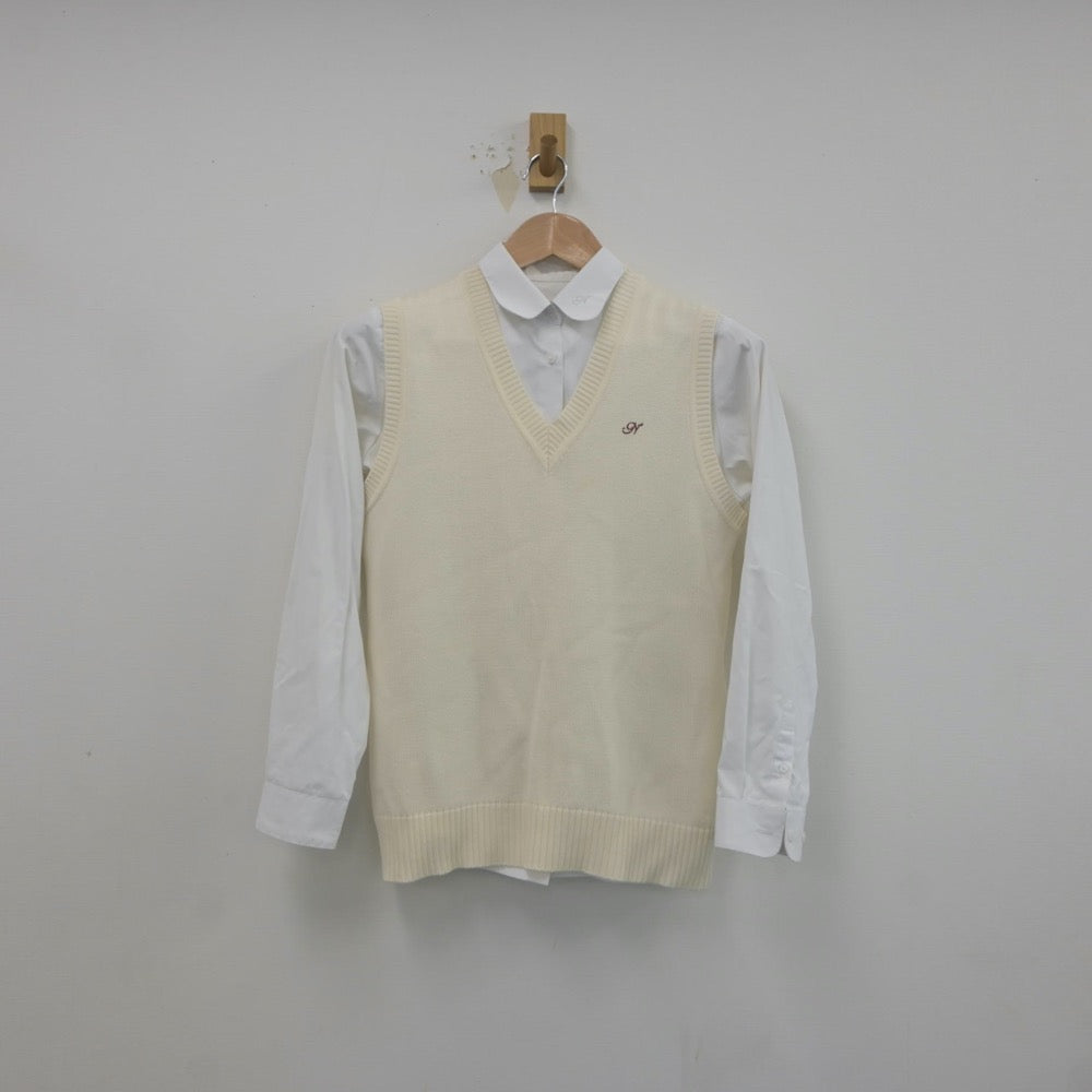 【中古制服】山形県 南陽高等学校 女子制服 2点（ニットベスト・シャツ）sf022043【リサイクル学生服】 中古制服通販パレイド