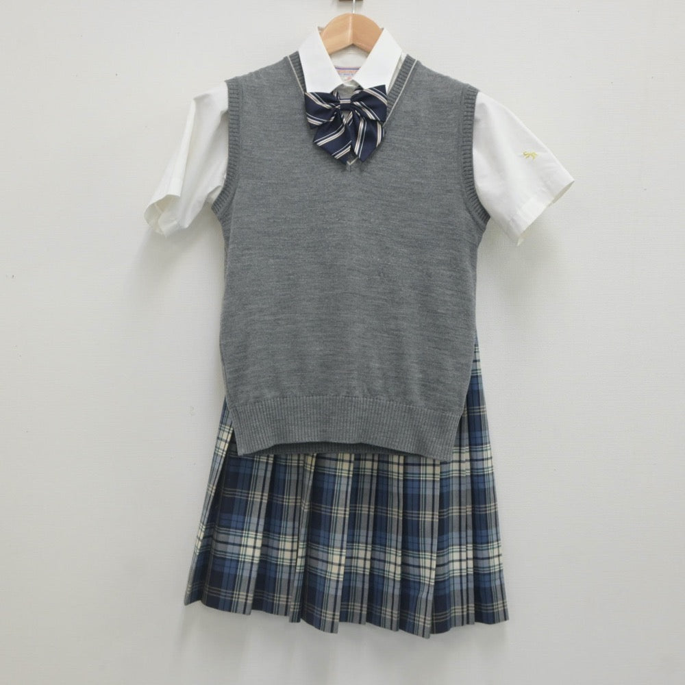 【中古制服】埼玉県 栄北高等学校 女子制服 4点（ニットベスト・シャツ・スカート）sf022639【リサイクル学生服】 中古制服通販パレイド