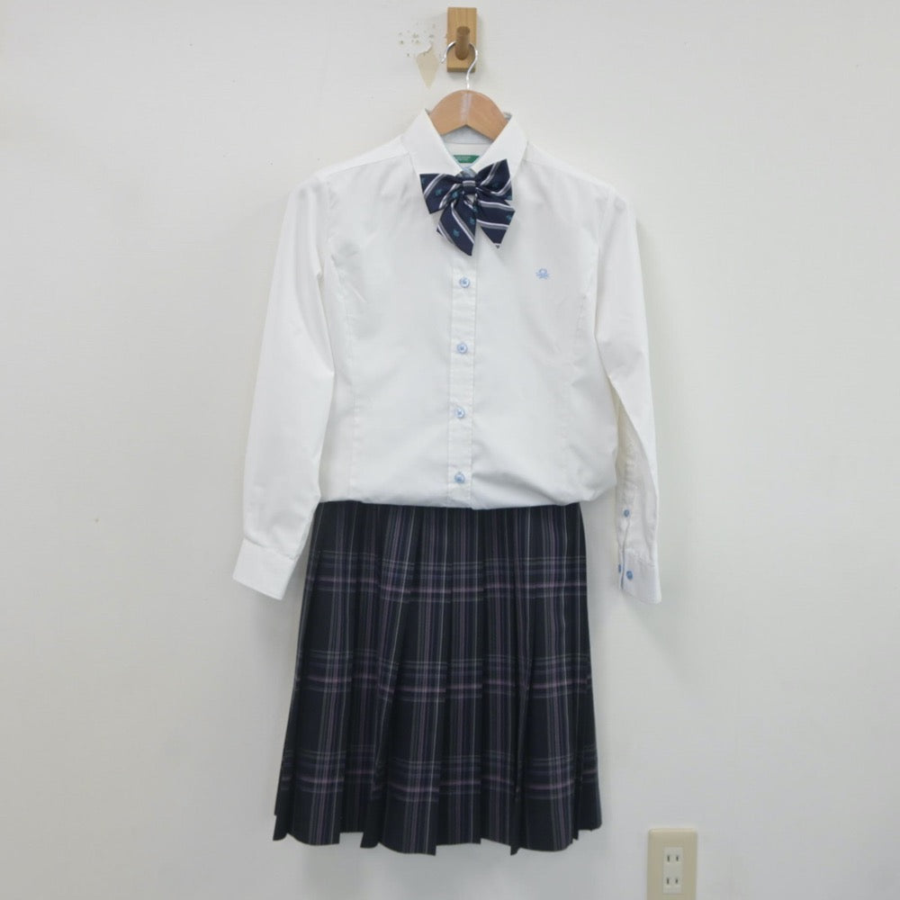 【中古制服】岡山県 岡山龍谷高等学校 女子制服 3点（シャツ・スカート）sf022766【リサイクル学生服】 中古制服通販パレイド