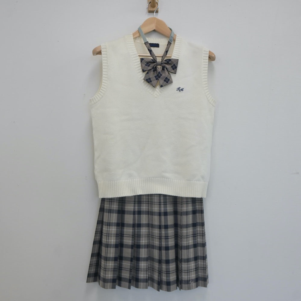 【中古制服】埼玉県 川越南高等学校 女子制服 4点（ニットベスト・スカート）sf022826【リサイクル学生服】 中古制服通販パレイド