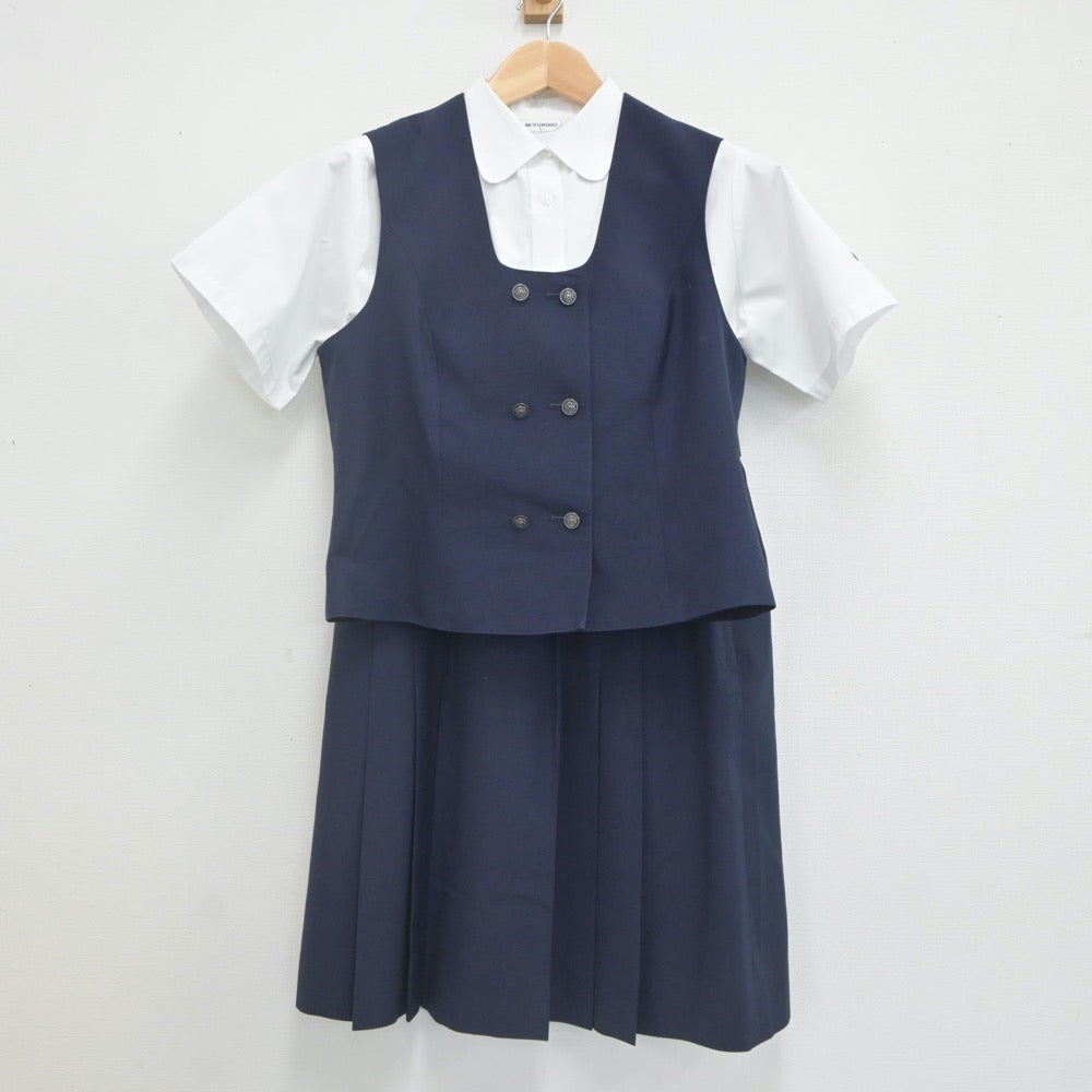 【中古制服】千葉県 市原中央高等学校 女子制服 4点（シャツ・ベスト・スカート）sf022935【リサイクル学生服】 中古制服通販パレイド