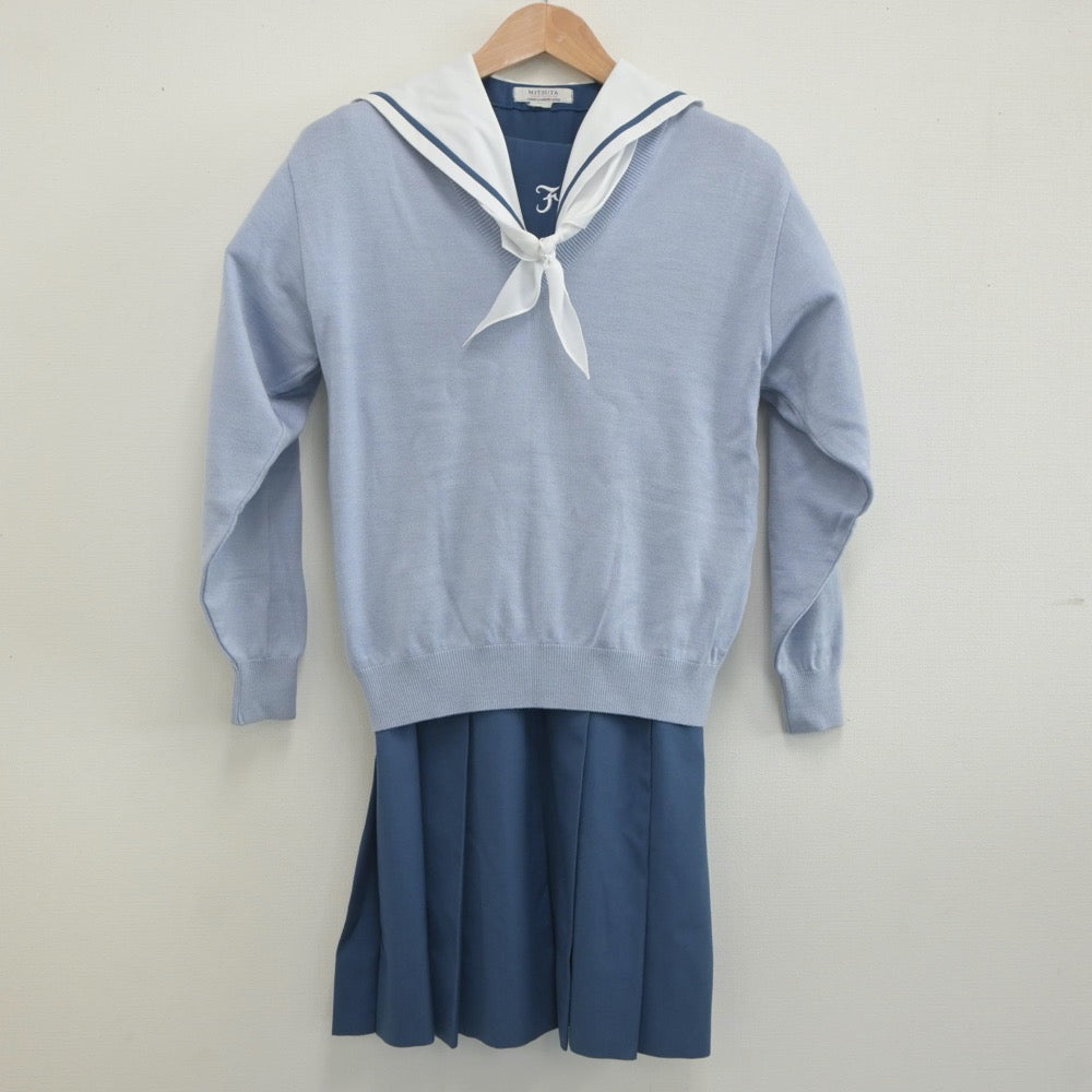 【中古制服】熊本県 熊本学園大学付属高等学校 女子制服 2点(ワンピース・ニット)sf023036【リサイクル学生服】 中古制服通販パレイド