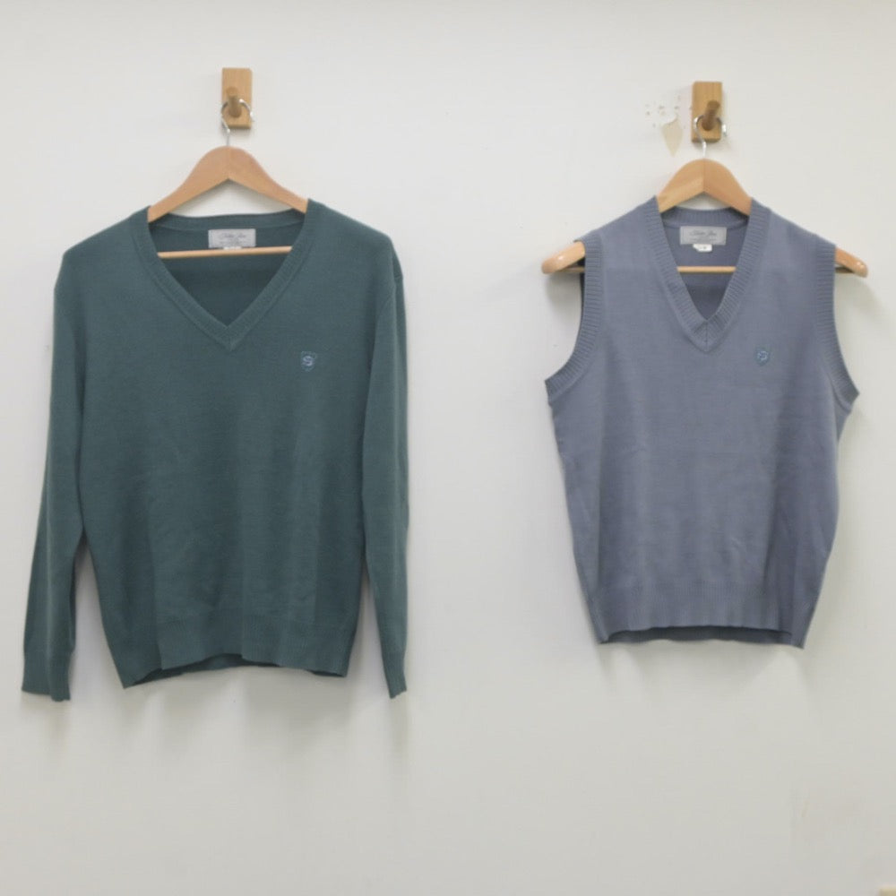 【中古制服】福岡県 西南学院高等学校 女子制服 2点（ニット・ニットベスト）sf023106【リサイクル学生服】 中古制服通販パレイド